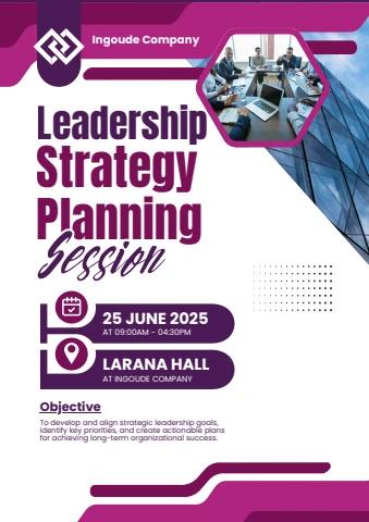 Purple And White Modern Leadership Strategy Planning Sessions Program