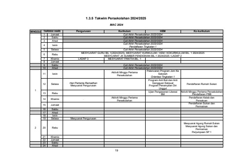 Takwim SMK Pusing 2024