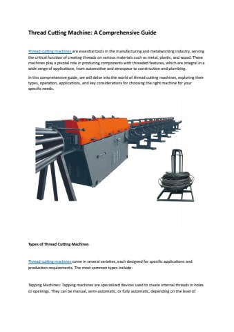 Thread Cutting Machine - skzmachineryseo Flip PDF | AnyFlip