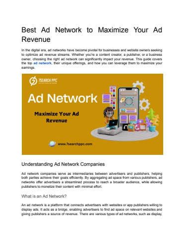 Best Ad Network to Maximize Your Ad Revenue