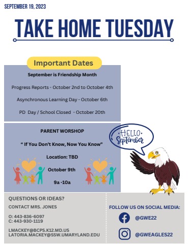 Take Home Tuesday Sep 19 2023