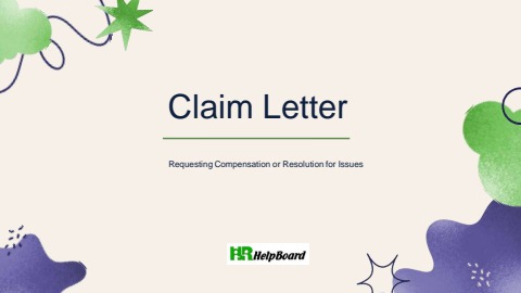 Claim Letter Example
