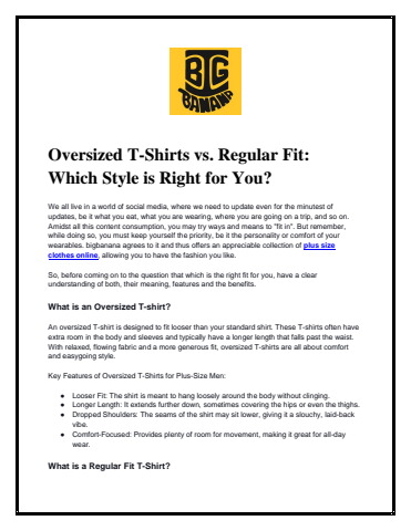 Oversized T-Shirts vs. Regular Fit_ Which Style is Right for You_