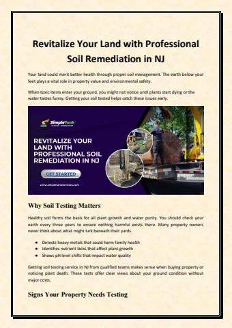 Revitalize Your Land with Professional Soil Remediation in NJ