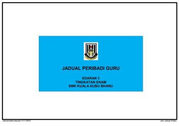 jadual peribadi guru edaran 3/2021 - latifah0202 | Membalik PDF Dalam ...