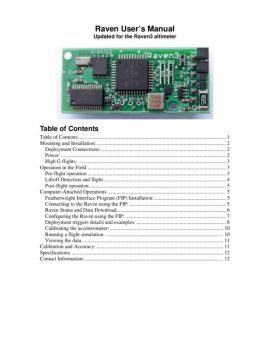 Raven User's Manual - Featherweight Altimeters - Guset User Flip PDF | AnyFlip