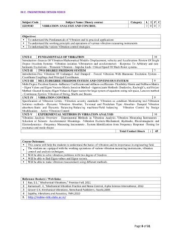Page 8 - REC :: M.E. Engineering Design Curriculum and Syllabus - R2019