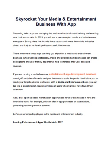 Skyrocket Your Media & Entertainment Business With App - Consagous Flip PDF | AnyFlip
