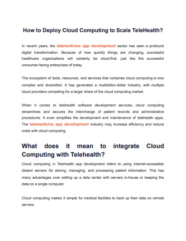 How to Deploy Cloud Computing to Scale TeleHealth - Consagous Flip PDF | AnyFlip