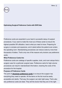 Optimizing Surgical Preference Cards with EHR Data - elanieworry Flip ...