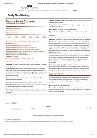 Deadly Sin of Gluttony - Monsters - Homebrew - D&D Beyond ...