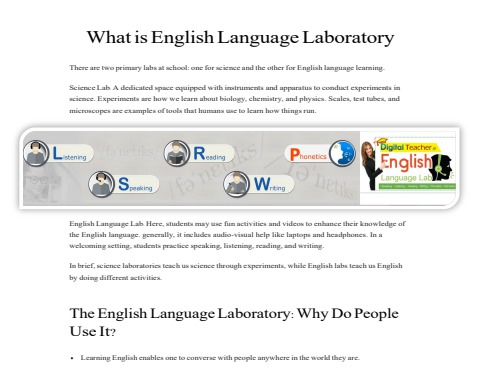 What is English Language Laboratory - Digital Lab Flip PDF | AnyFlip