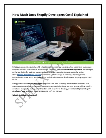 How Much Does Shopify Developers Cost Explained - Sphinx Shivraj Flip PDF | AnyFlip