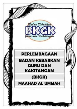 PERLEMBAGAAN BADAN KEBAJIKAN GURU DAN KAKITANGAN (BKGK) 2021 ...