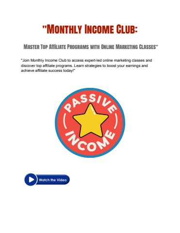 Monthly Income Club: Master Top Affiliate Programs with Effortless ...