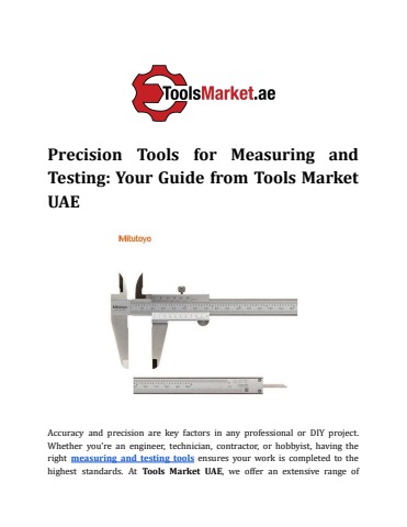 Precision Tools for Measuring and Testing_ Your Guide from Tools Market UAE