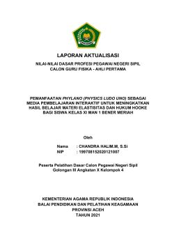 LAPORAN AKTUALISASI CHANDRA HALIM.M - chandra.halim.m | PDF Online ...