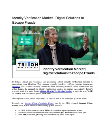 Identity Verification Market | Digital Solutions to Escape Frauds