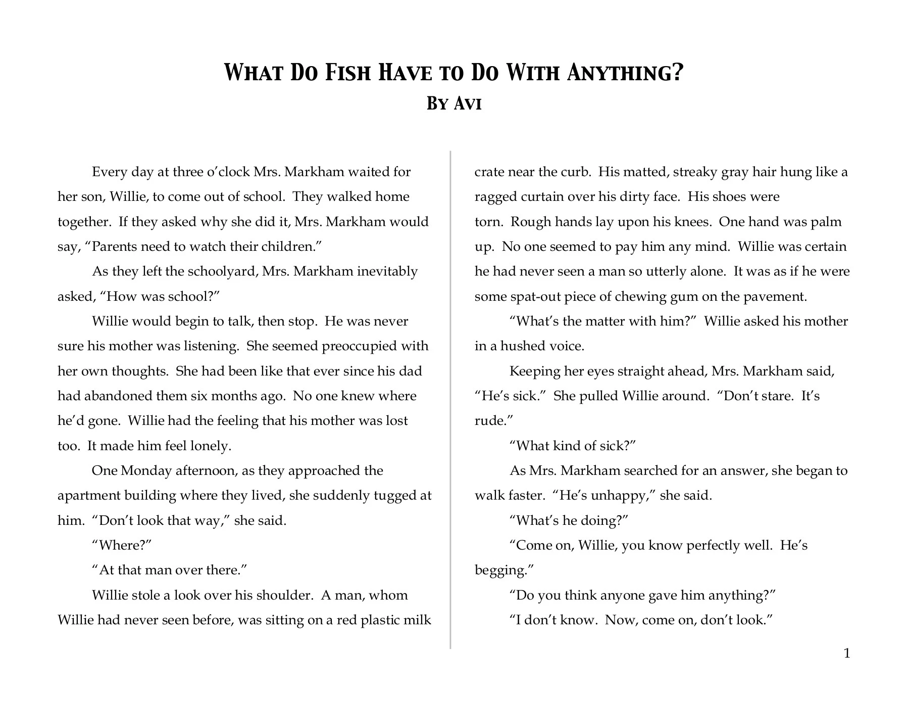FULL TEXT What Do Fish Have To Do With Anything