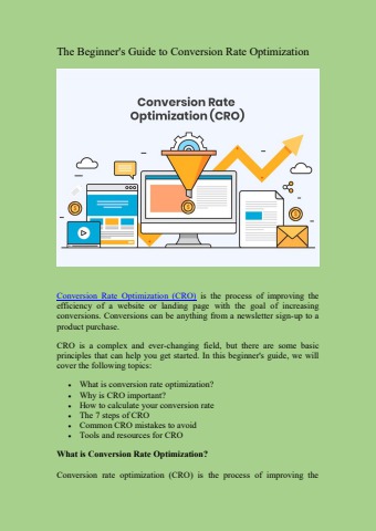 Boost Conversions: The CRO Beginner's Guide - Synergic Softek Solutions Flip PDF | AnyFlip