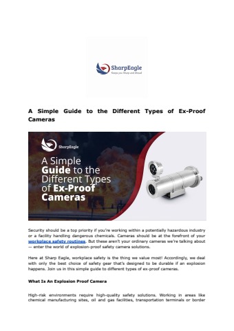 A Simple Guide to the Different Types of Ex-Proof Cameras - mohit.sharpeagle Flip PDF | AnyFlip
