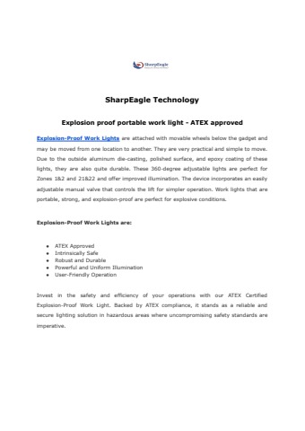 Explosion proof portable work light - ATEX approved - mohit.sharpeagle Flip PDF | AnyFlip