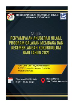 BUKU PROGRAM ANUGERAH NILAM, PROGRAM GALAKAN MEMBACA DAN KECEMERLANGAN KOKURIKULUM 2021 ...