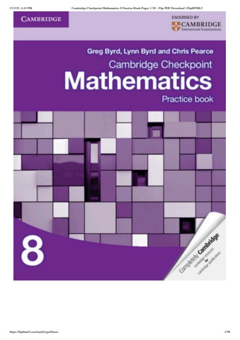 Cambridge Checkpoint Mathematics 8 Practice Book Pages 1-50 - Flip PDF ...