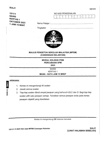 Q&A SAINS K1 KELANTAN 2023 - minahselamat Flip PDF | AnyFlip