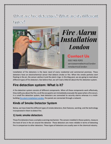 What are fire detectors? What are its different types?