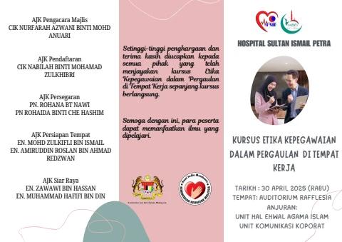 PAMPLET TENTATIF KURSUS ETIKA KEPEGAWAIAN DALAM PERGAULAN DI TEMPAT KERJA