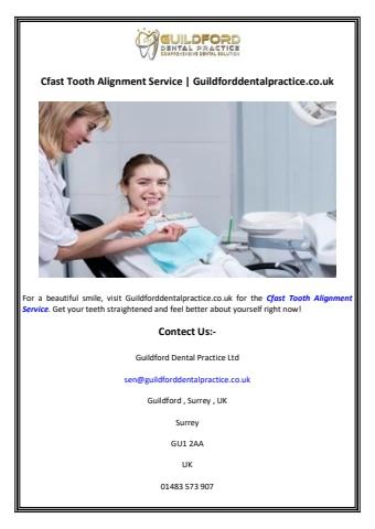 Cfast Tooth Alignment Service Guildforddentalpractice.co.uk