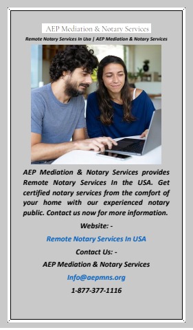 Remote Notary Services In Usa AEP Mediation & Notary Services - Aepmns ...