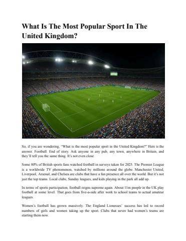 A Deep Dive into the National Sport of UK