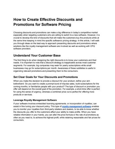 How to Create Effective Discounts and Promotions for Software Pricing