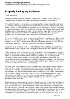 Properly Packaging Evidence - Forensic Magazine - Guset User Flip PDF ...