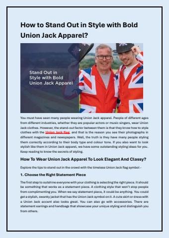 How to Stand Out in Style with Bold Union Jack Apparel