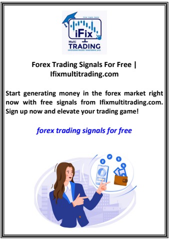 Forex Trading Signals For Free | Ifixmultitrading.com