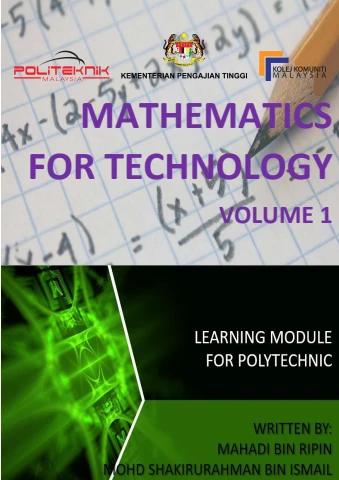 MATHEMATICS FOR TECHNOLOGY VOLUME 1