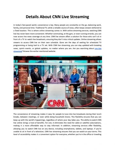 Details About CNN Live Streaming