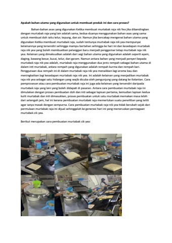 Apakah bahan utama yang digunakan untuk membuat produk ini dan cara ...