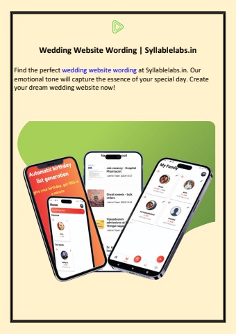 Wedding Website Wording | Syllablelabs.in - Syllablelabs Flip PDF | AnyFlip