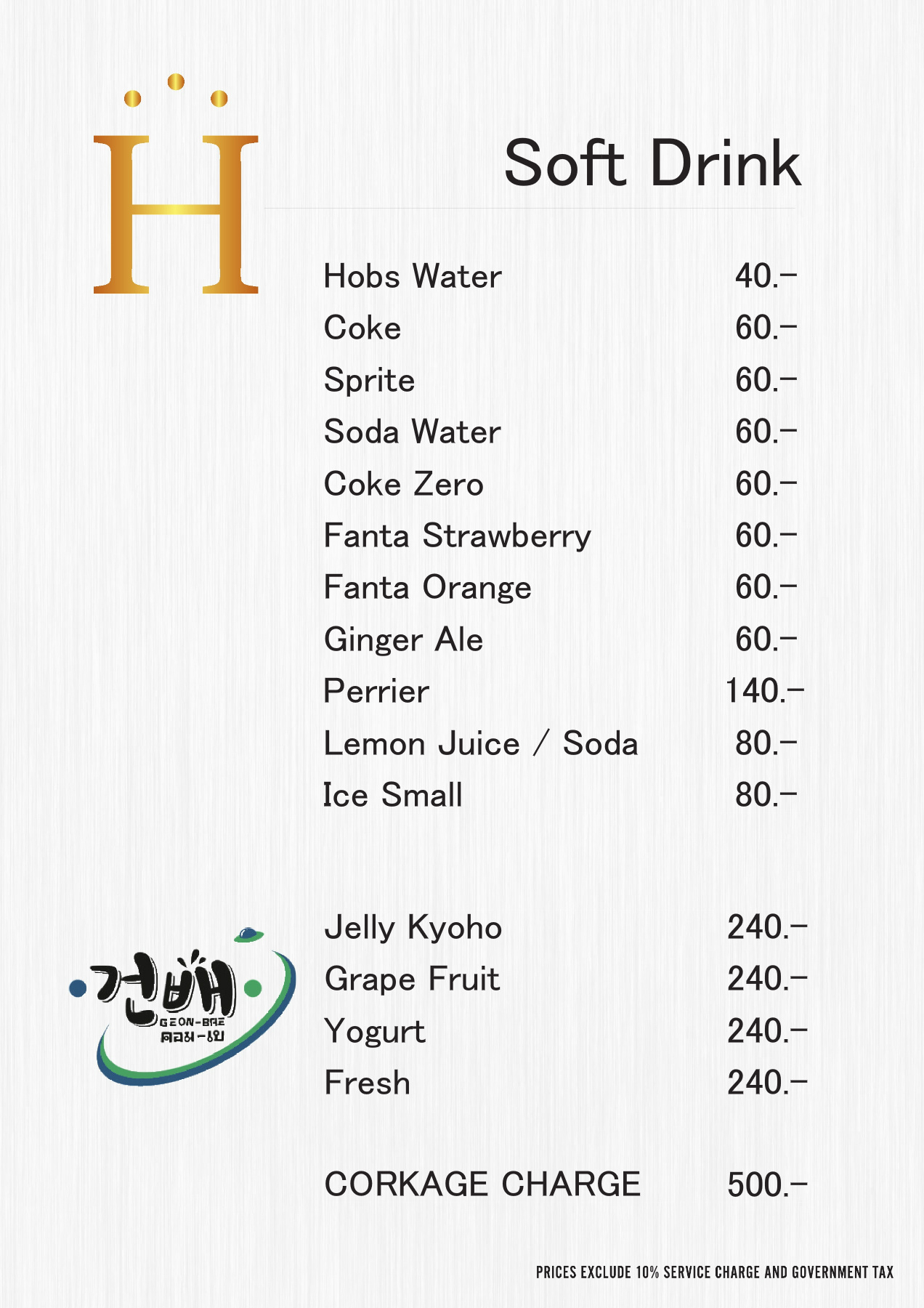 Soft Drinks List