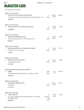 McMaster-Carr - Current Order