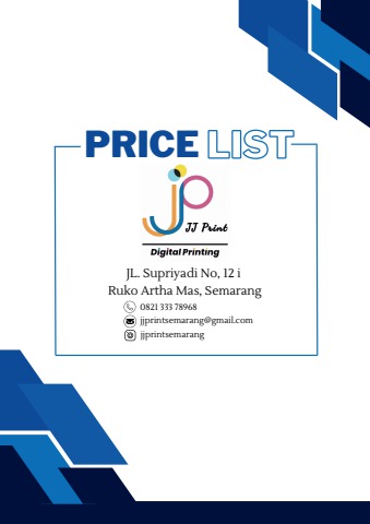 Pricelist JJ PRINT - JJ Print Semarang Flip PDF | AnyFlip