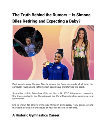 The Truth Behind the Rumors – Is Simone Biles Retiring and Expecting a ...