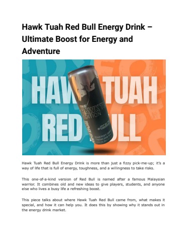 Hawk Tuah Red Bull Energy Drink – Ultimate Boost for Energy and Adventure