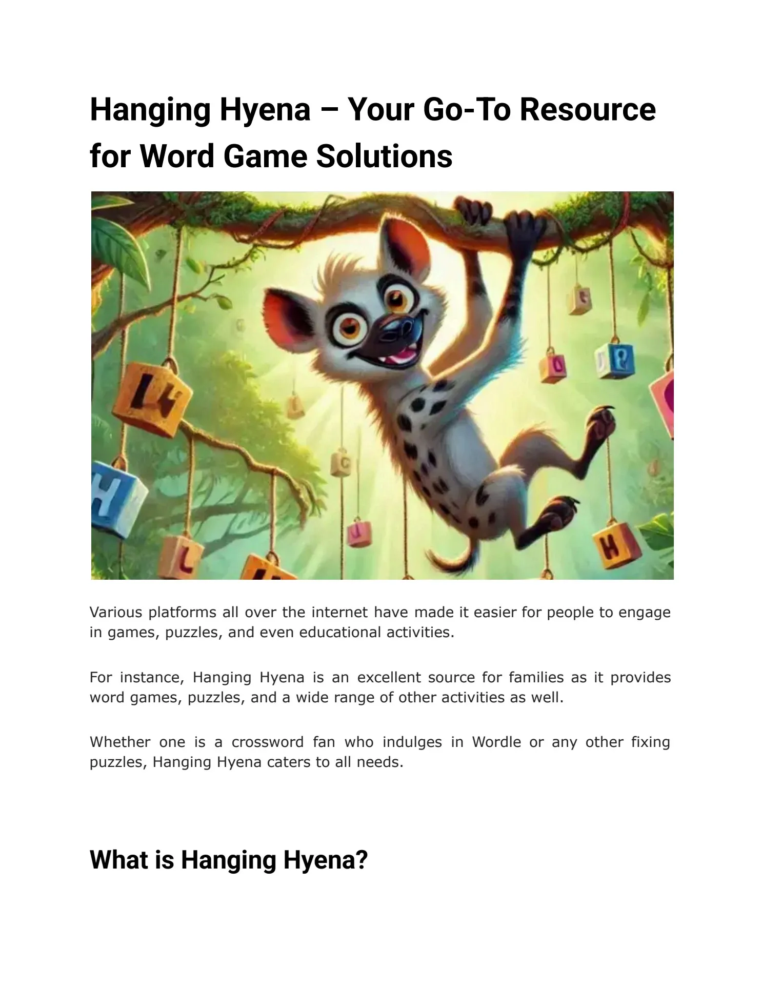 Hanging Hyena – Your Go-To Resource for Word Game Solutions