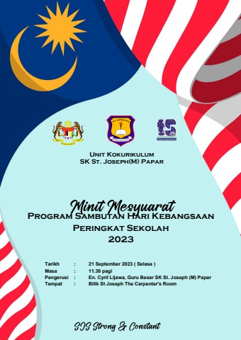 MINIT MESYUARAT Program Sambutan Hari Kebangsaan Peringkat Sekolah 2023 - sk.st.josephpaparm ...