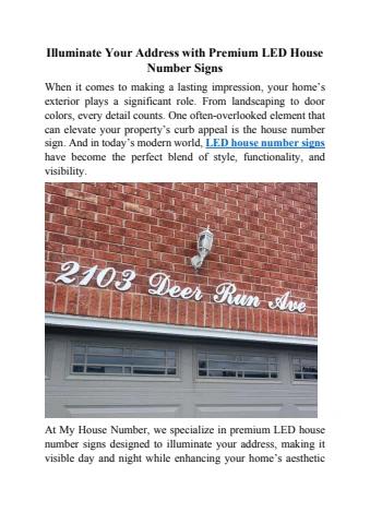 Illuminate Your Address with Premium LED House Number Signs